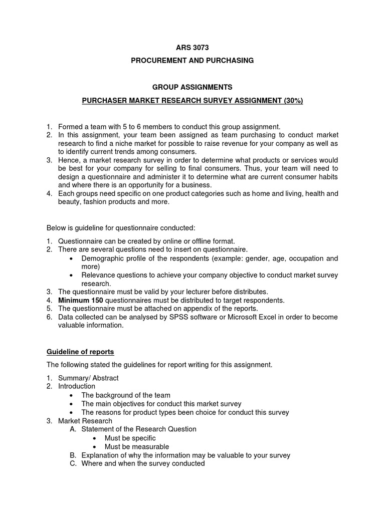 ARS 3073 Procurement and Purchasing | PDF | Survey Methodology ...