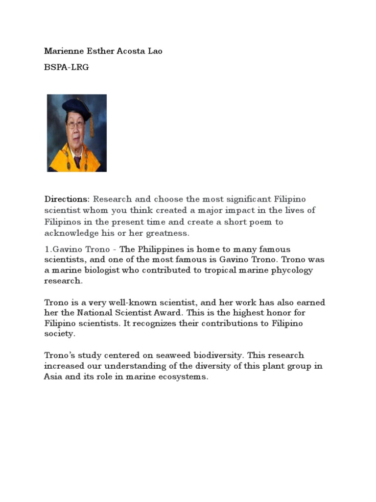 Filipino Scientist In Sts Pdf