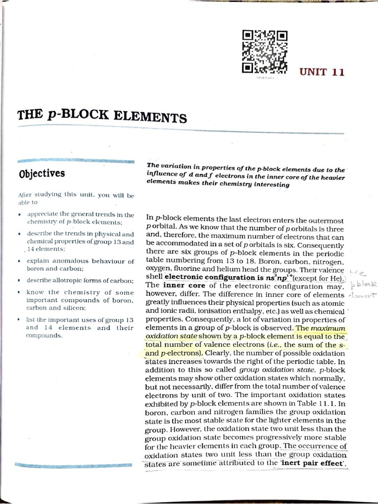 P Block Group 13,14 Marked NCERT For JEE 2023 | PDF