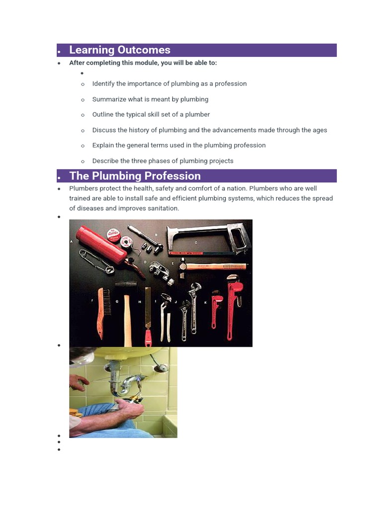Module 1 - The Plumbing Profession | PDF | Plumbing | Water Purification