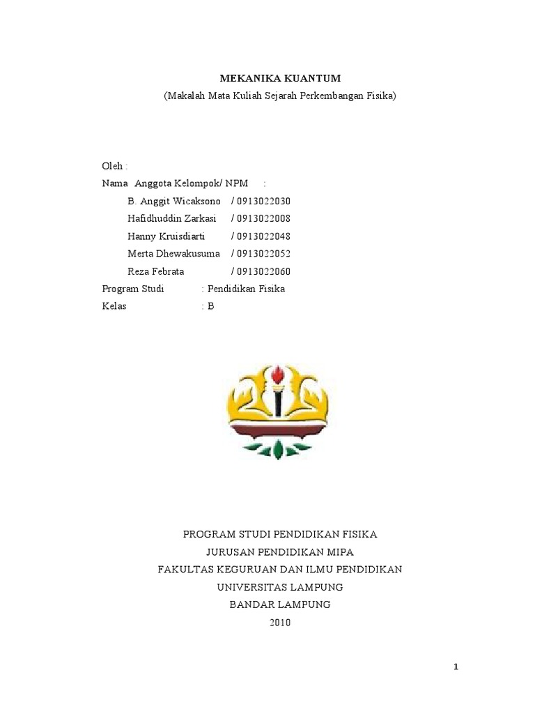Sejarah Mekanika Kuantum | PDF | Filsafat | Sains & Matematika