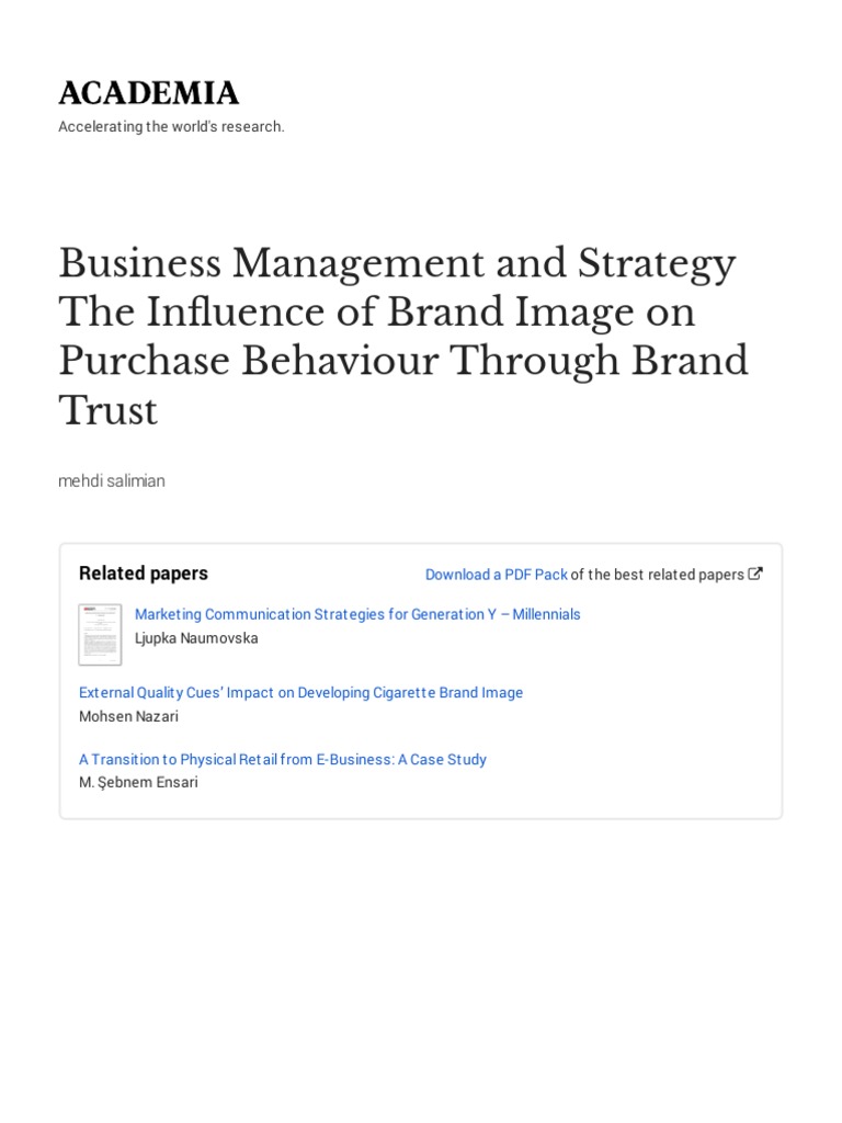 Influence of Brand Image On | PDF | Brand | Behavior
