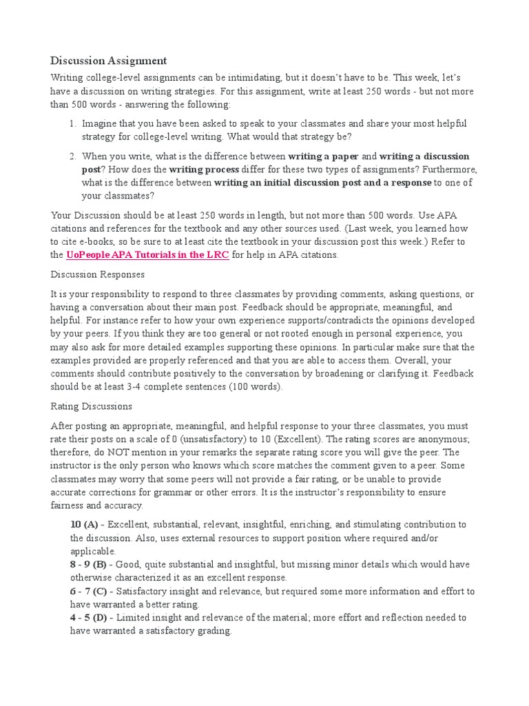 Unit2 DiscussionAssignment | PDF | Plagiarism | Thought
