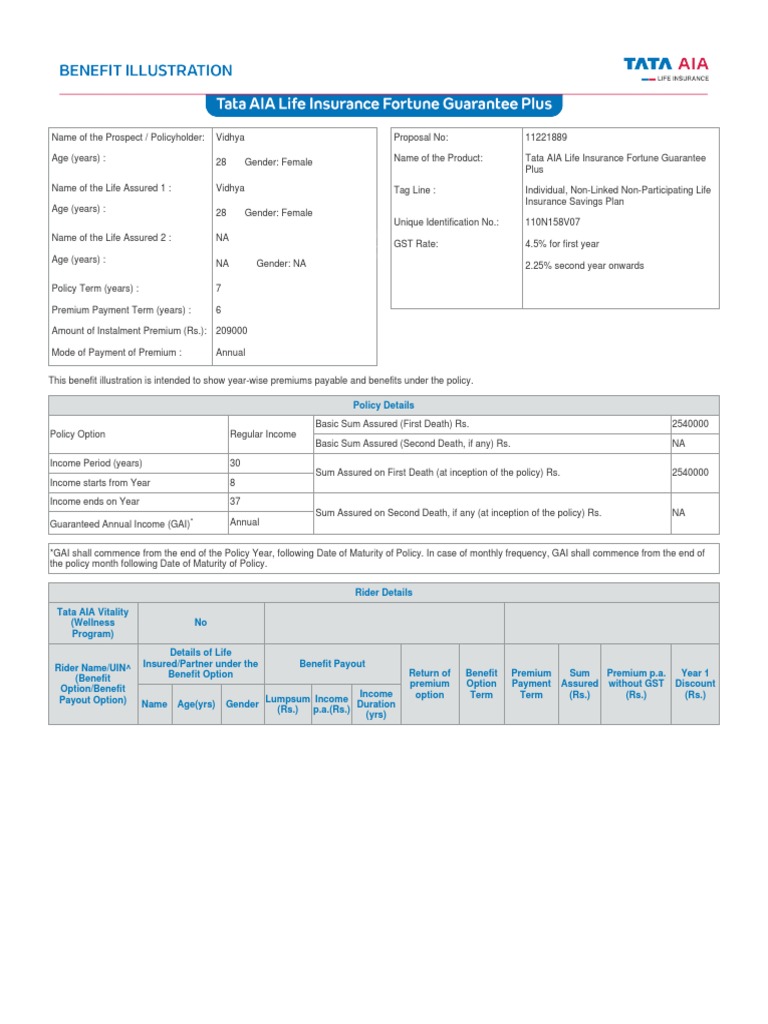 Fortune Guarantee Plus | PDF | Insurance | Life Insurance
