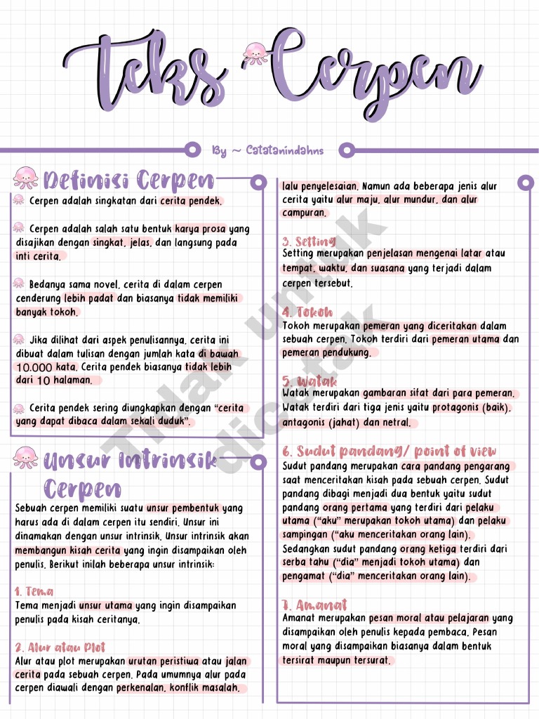 Teks Cerpen - Bahasa Indonesia by Catatanindahns | PDF