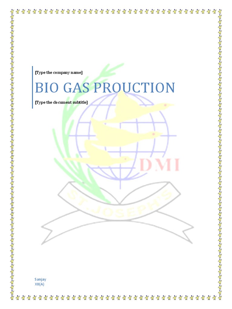Sanjay Bio Gas Production Project | PDF | Biogas | Anaerobic Digestion