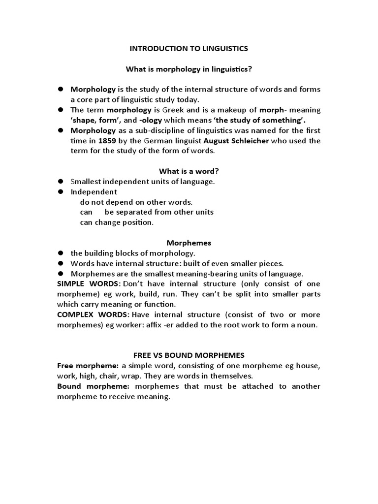 Introduction To Linguistics | PDF | Morphology (Linguistics) | Syntax