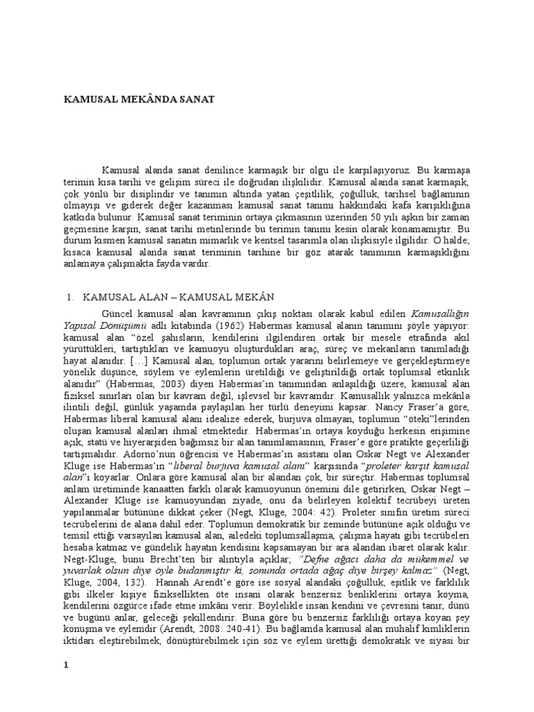 KAMUSAL MEKÂNDA SANAT Bildiri 2 | PDF