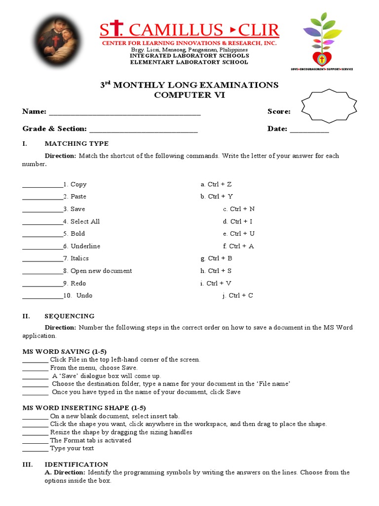 3mle Computer Vi 35 Items | PDF | Microsoft Word | Software