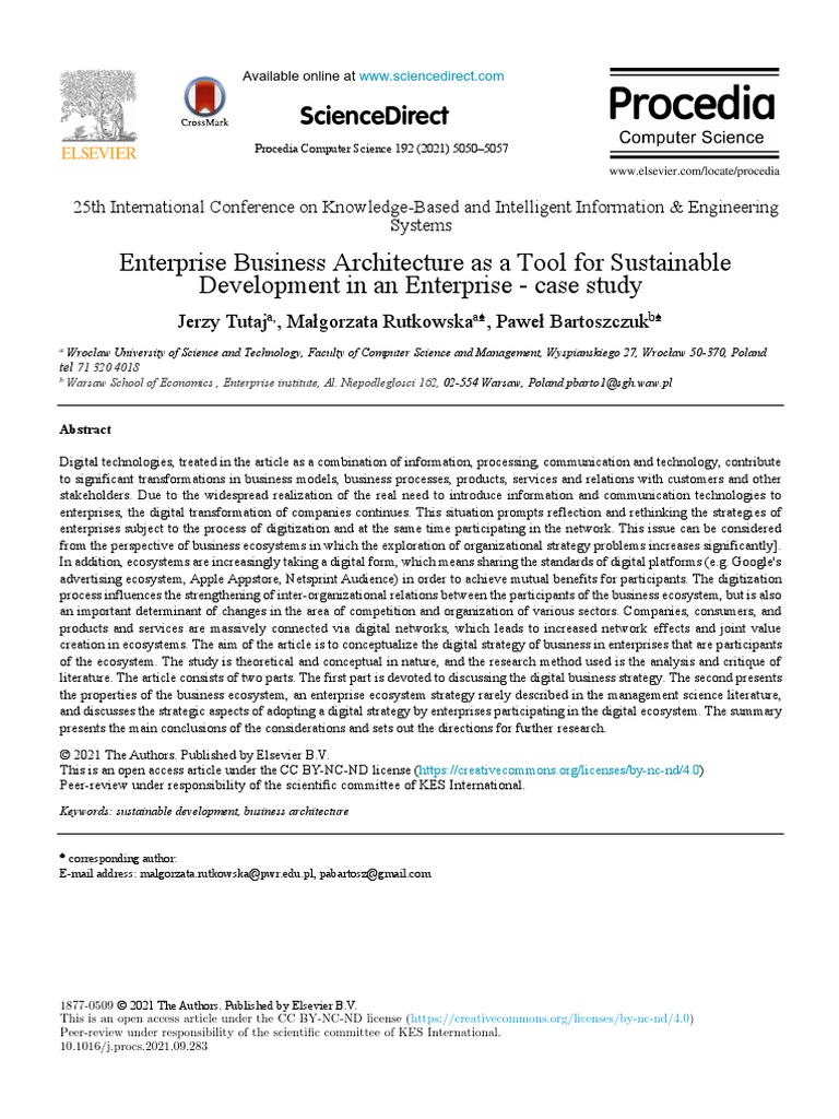 Enterprise Business Architecture As A Tool For Sustainable 26-Main ...
