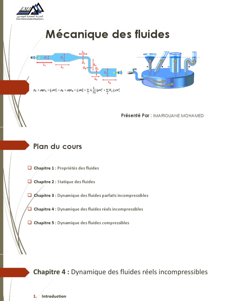 Dynamique des fluides réels incompressibles | PDF | Dynamique des fluides | Écoulement laminaire
