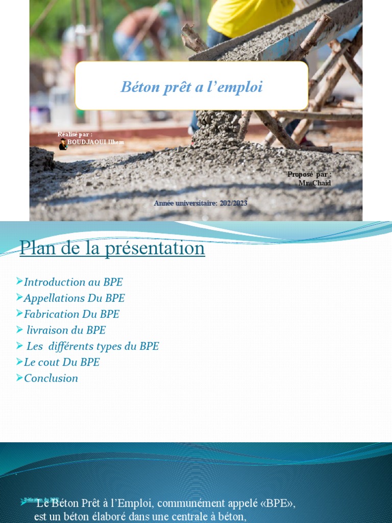 Béton Prêt à l'Emploi : Guide Complet | PDF | Béton | Matériaux de ...