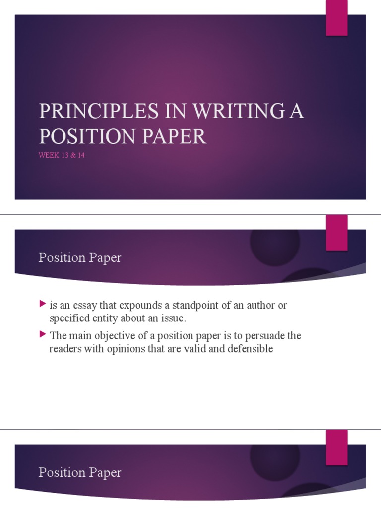 Principles in Writing A Position Paper | PDF | Argument | Knowledge