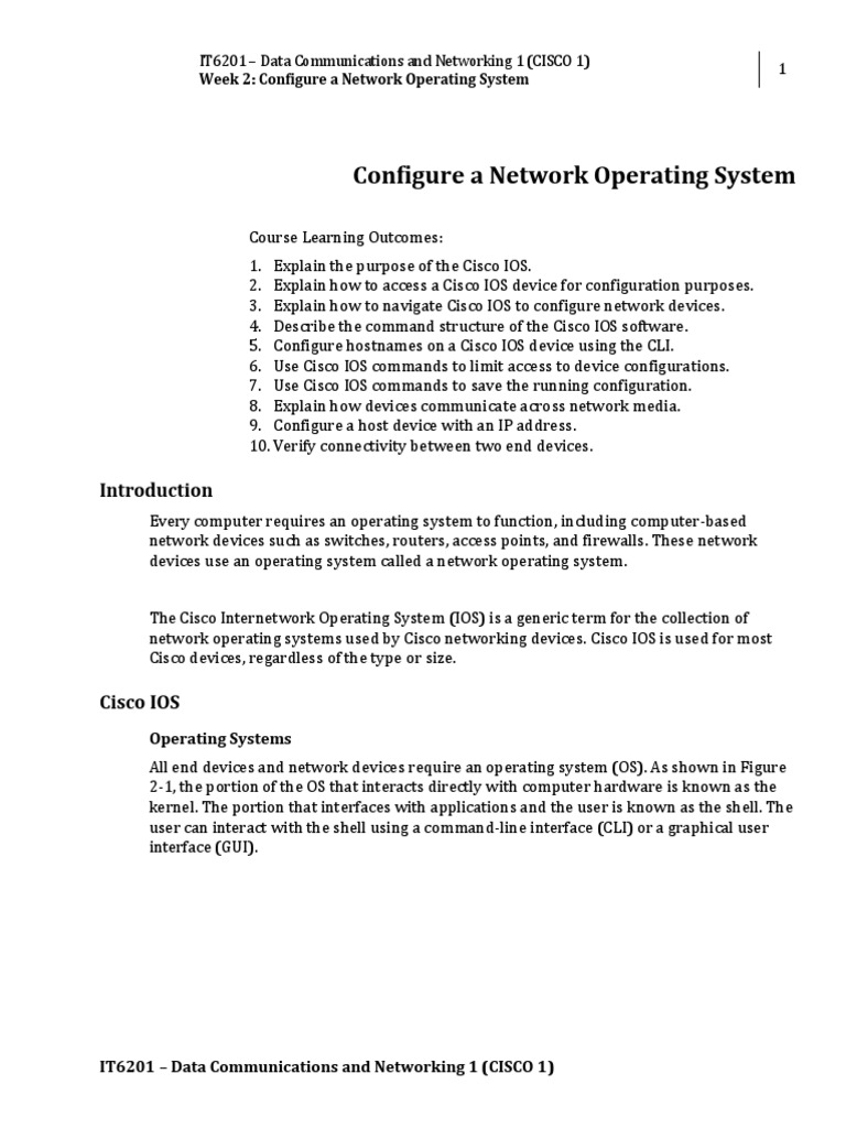 W2 Configure A Network Operating SystemFile | PDF | Command Line ...