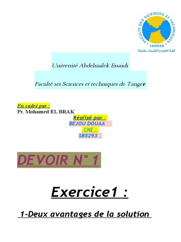 Devoir1 Reseaux Informatique | PDF | Technologie et ingénierie