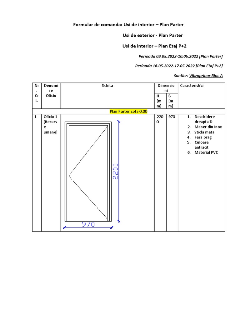 Formular de Comanda Usi | PDF