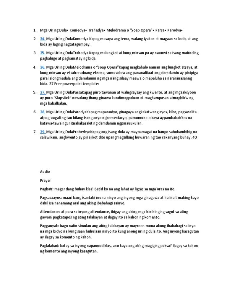 Mga Uri NG Dula | PDF