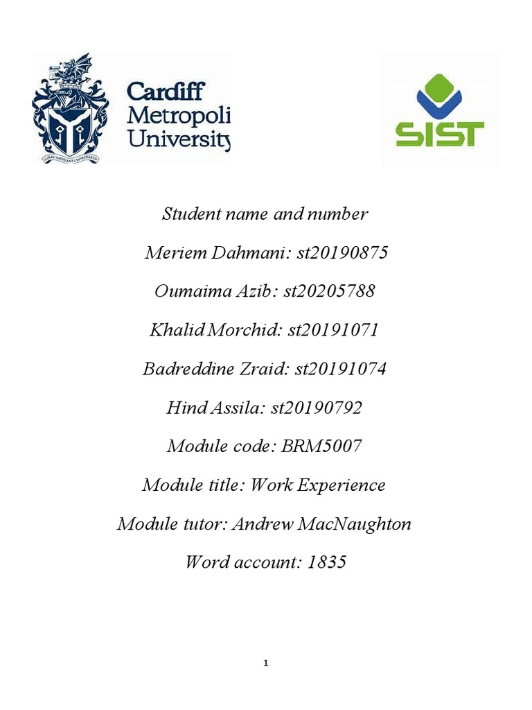 Work Experience Module Group Element Overview | PDF | Employment | Job Hunting