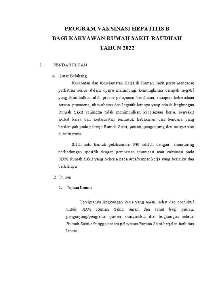 Program Vaksinasi Hepatitis B | PDF