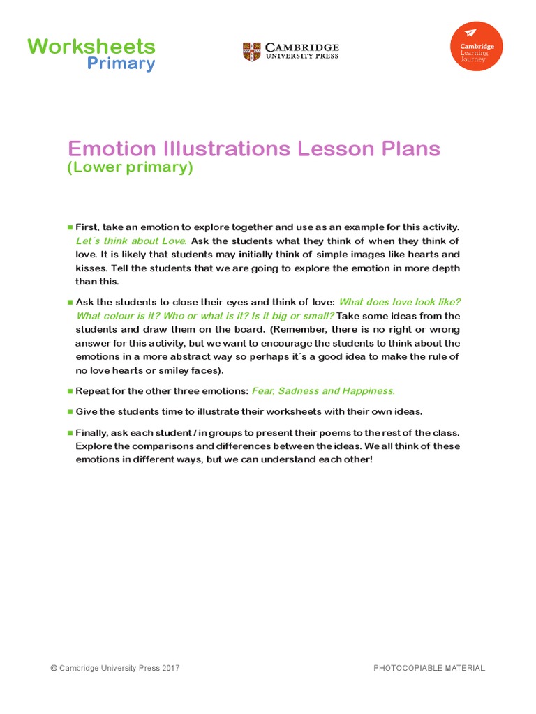 Emotion Illustrations Lesson Plans | PDF