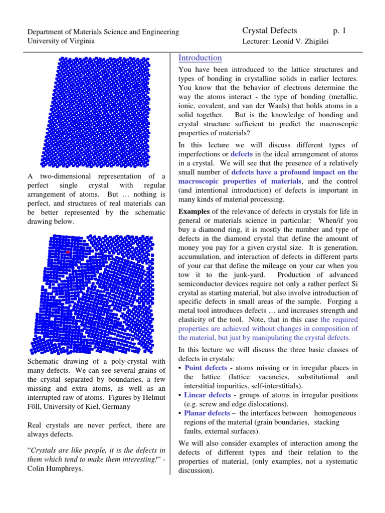 Crystal Defects | PDF | Young Adult