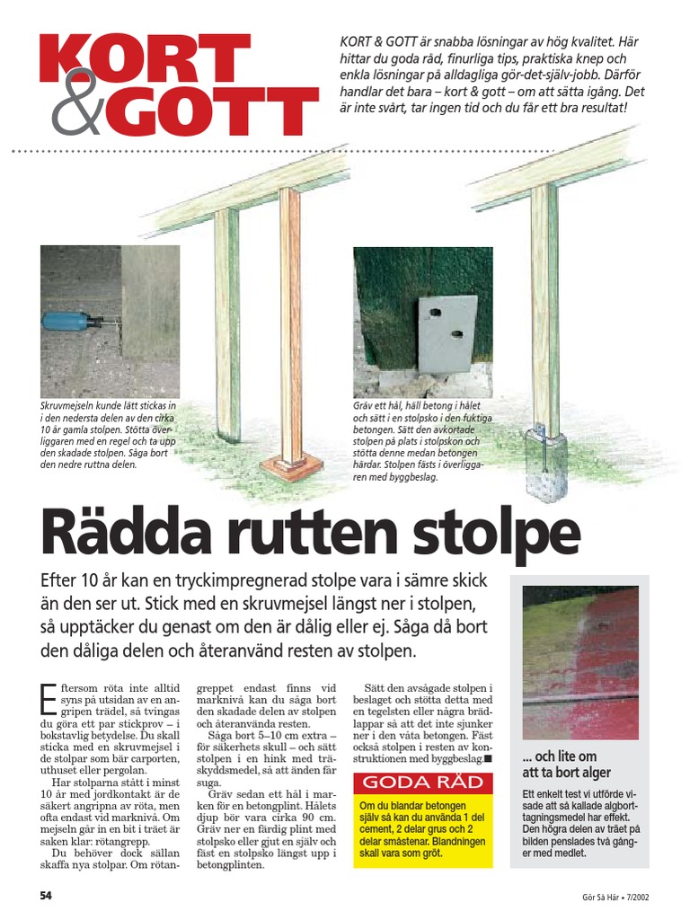 SVGDS072002 - Kort&godt Rädda Rutten Stolpe | PDF