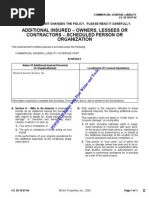 Additional Insured - Owners, Lessees or Contractors - Scheduled Person ...