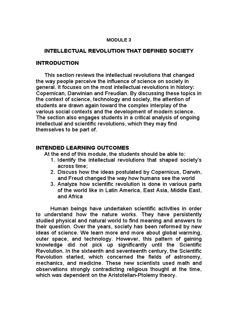 Intellectual Revolutions for Students | PDF | Heliocentrism | Evolution
