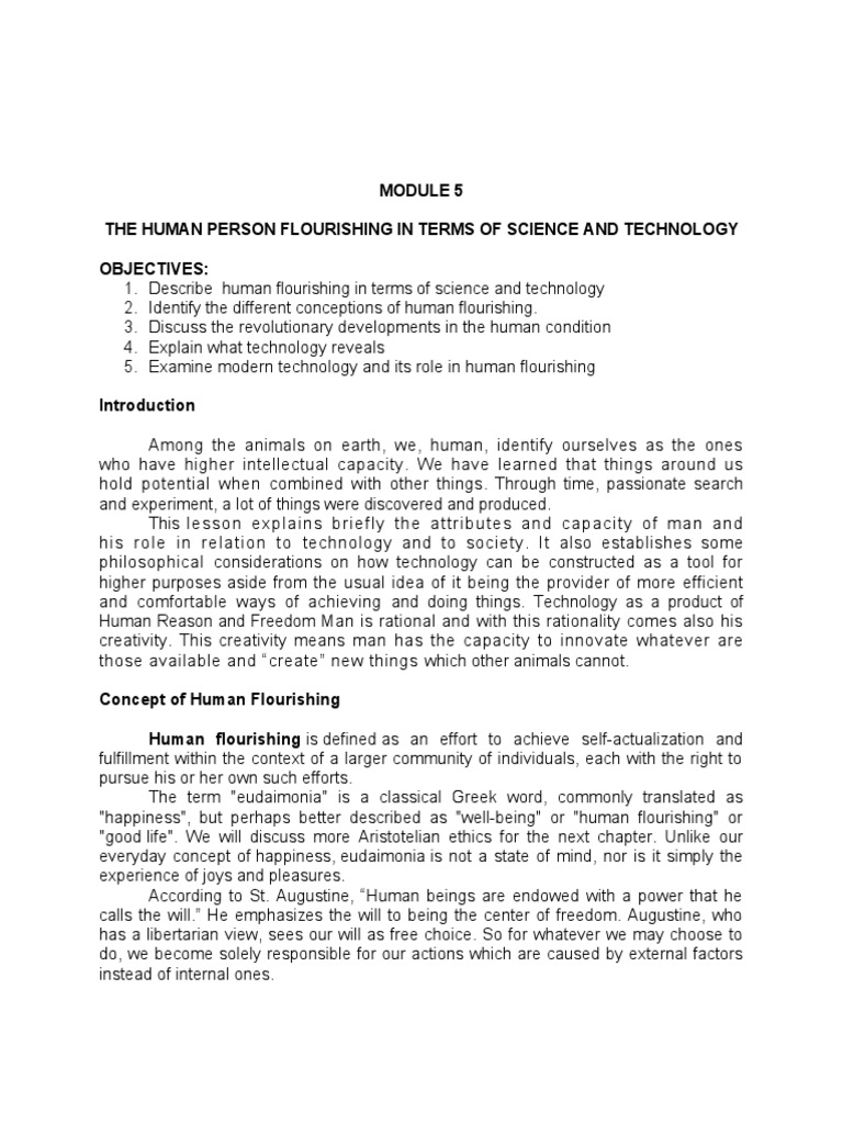 Module 5 Sts-Human Personflourishing | PDF | Science | Happiness