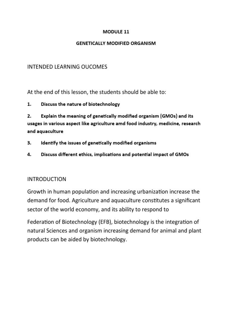 Module 11 Genetically Modified Organism | PDF | Genetically Modified Organism | Crispr