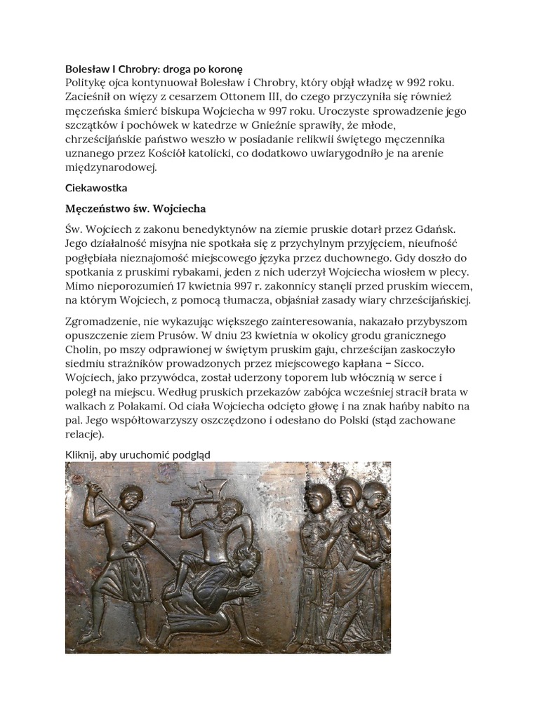 Bolesław I Chrobry - Notatka | PDF