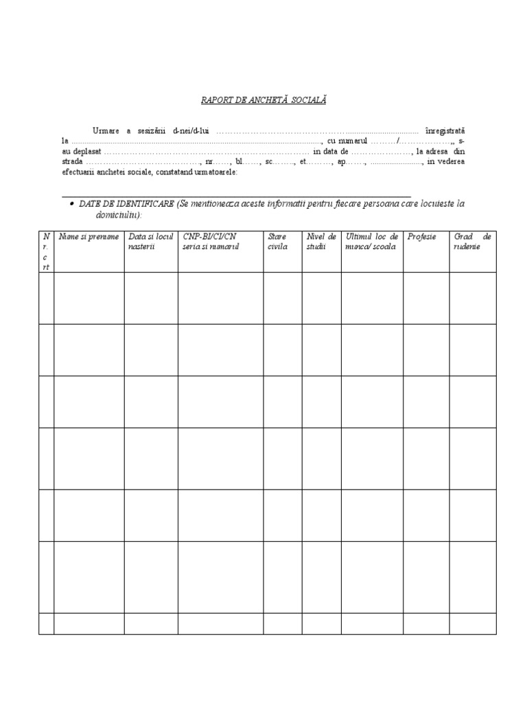 Anchetă Socială | PDF