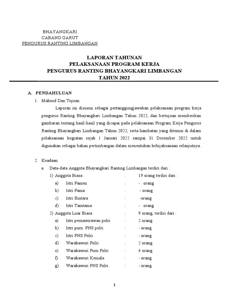 Contoh Laporan Tahunan | PDF