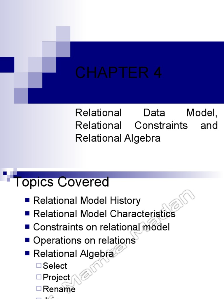 CH 4-1 Relational Datamodel&constraints | PDF | Relational Model | Relational Database
