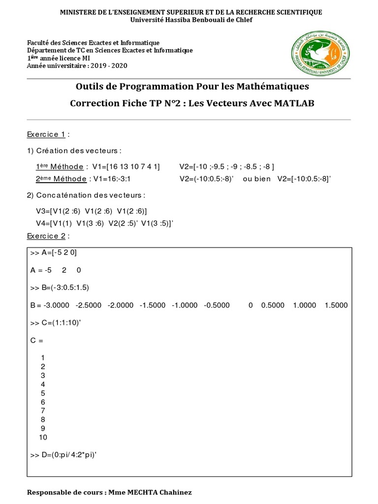Correction Fiche TP N 2 | PDF | Science