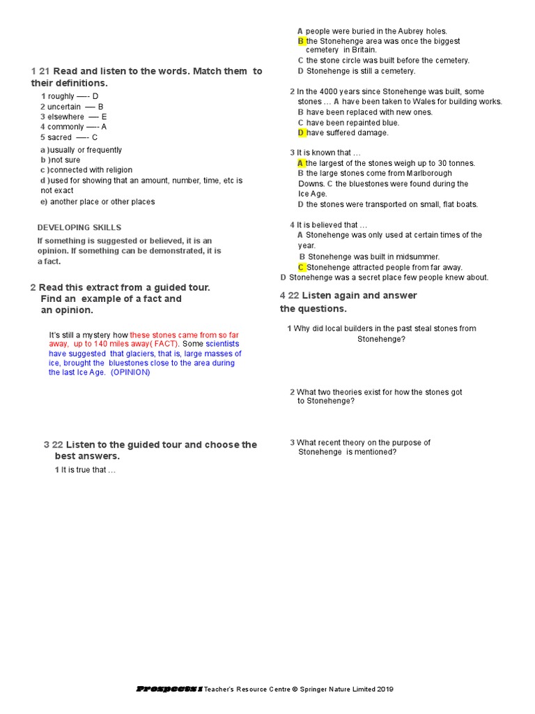 FP1 Listening Skills 2 | PDF | Stonehenge
