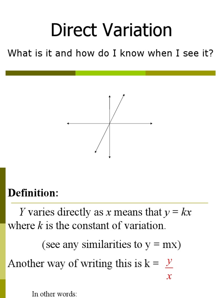 Direct Variation | PDF | Mathematical Concepts | Mathematical Analysis