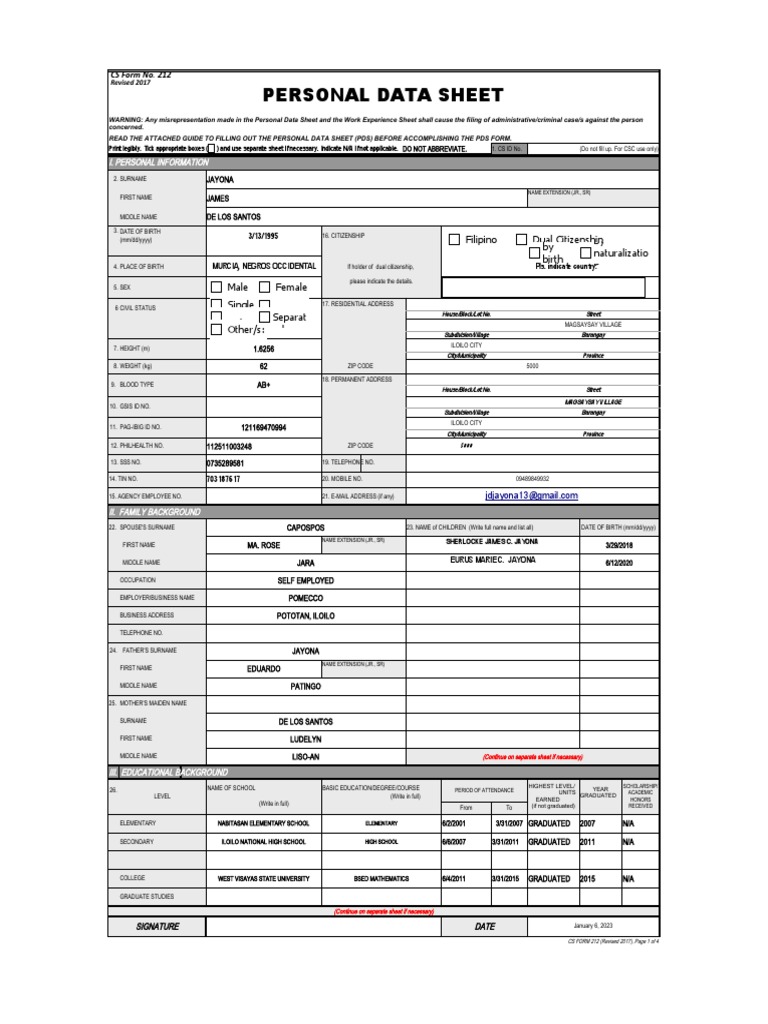 PDS CS Form No 212 Revised2017 | PDF | Crimes | Crime & Violence