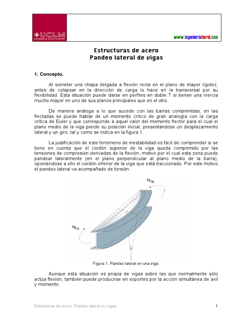 Estructuras de Acero Pandeo Lateral de Vigas | PDF | Pandeo | Viga (Estructura)