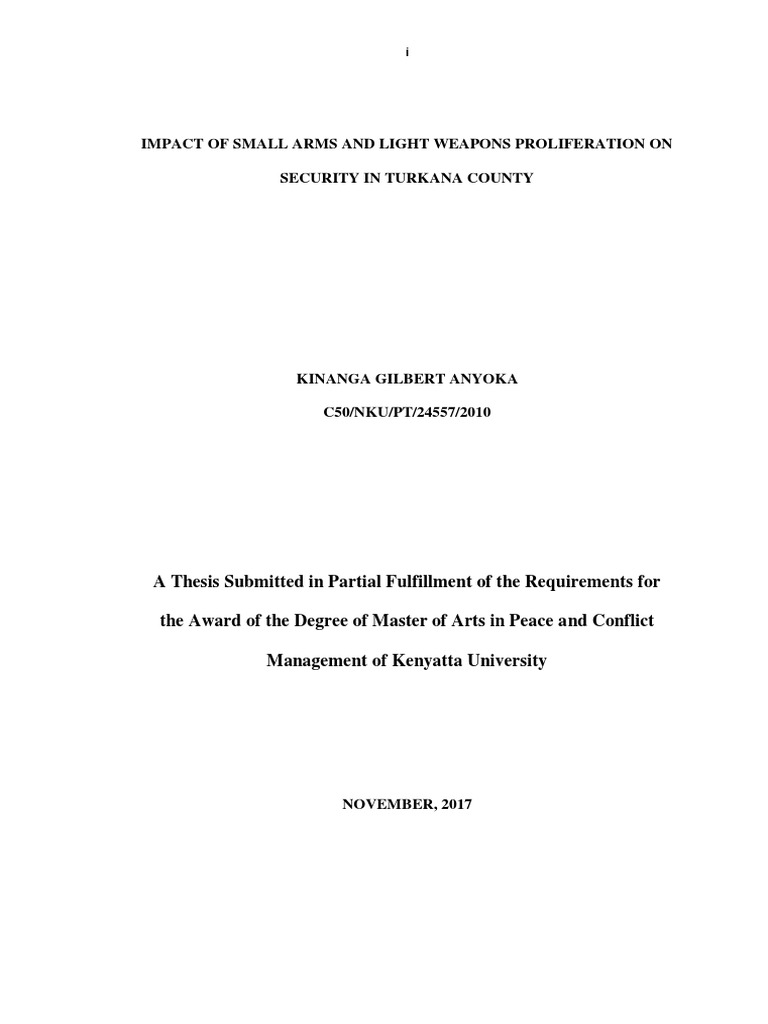 Impact of Small Arms and Light Weapons Proliferation On | PDF ...