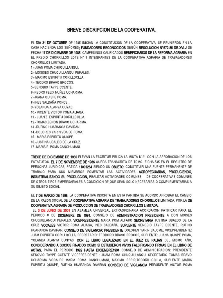 Historia de La Cap | PDF | Cooperativa | Reforma agraria