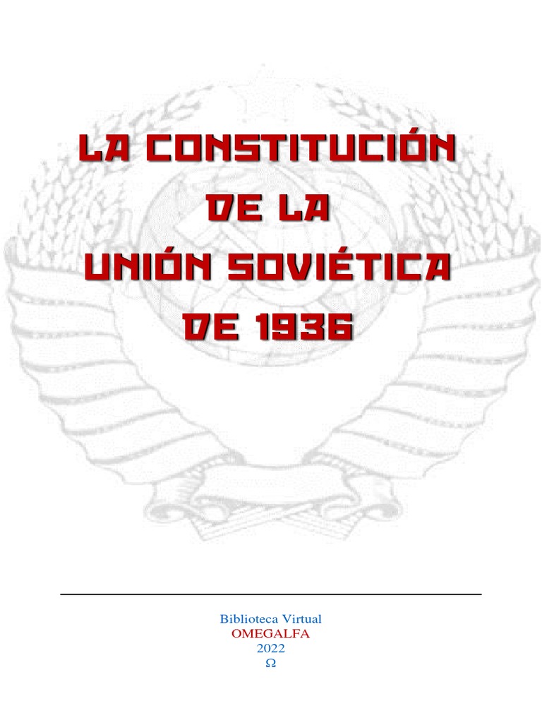 Constitucion URSS 1936 | PDF | Unión Soviética | Política mundial