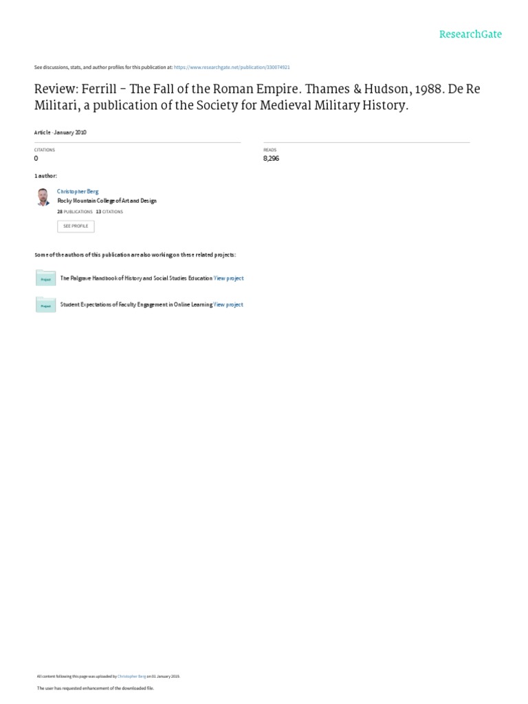 Ferrill TheFalloftheRomanEmpire | PDF | Roman Empire | Ancient Rome