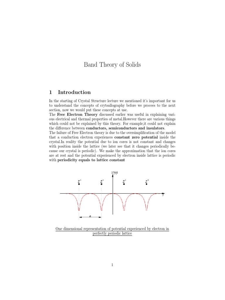 Band Theory of Solids Overview | PDF | Band Gap | Semiconductors