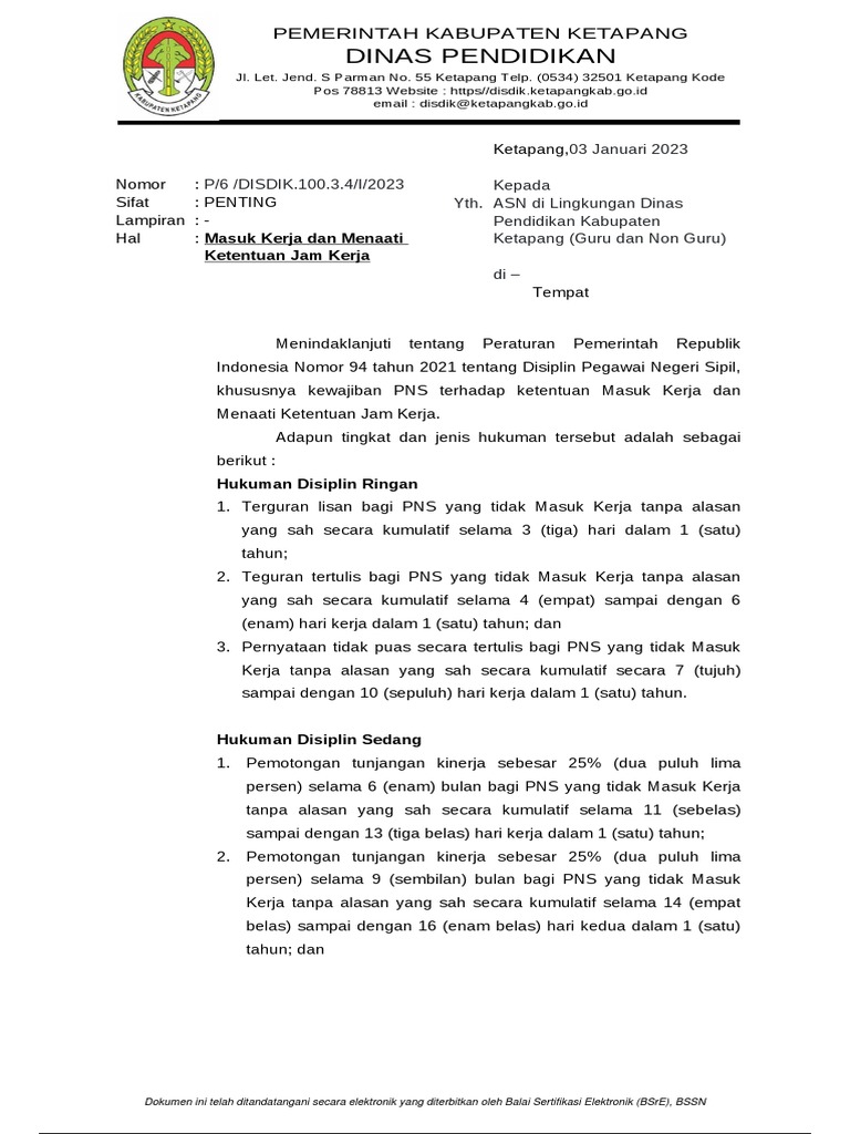 Peraturan Jam Kerja | PDF