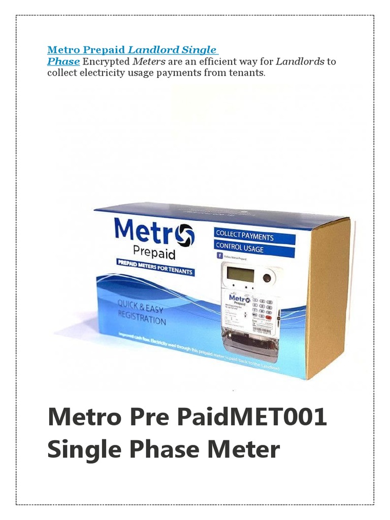 Electrical Metro Prepaid Meter - CM Electrical | PDF | Technology ...