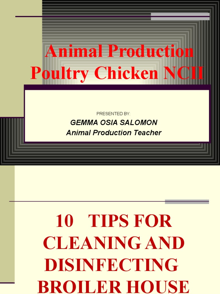 Tips For Cleaning and Disinfecting Broiler House | PDF