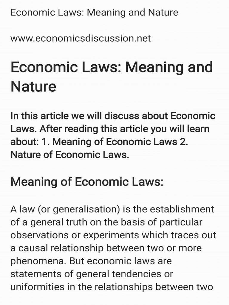 Economic Laws | PDF
