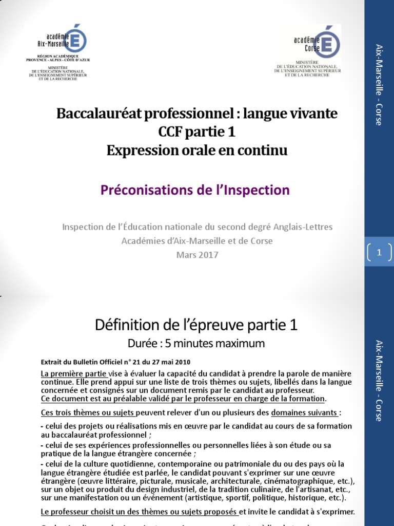 Diaporama CCF-LV Partie1 | PDF