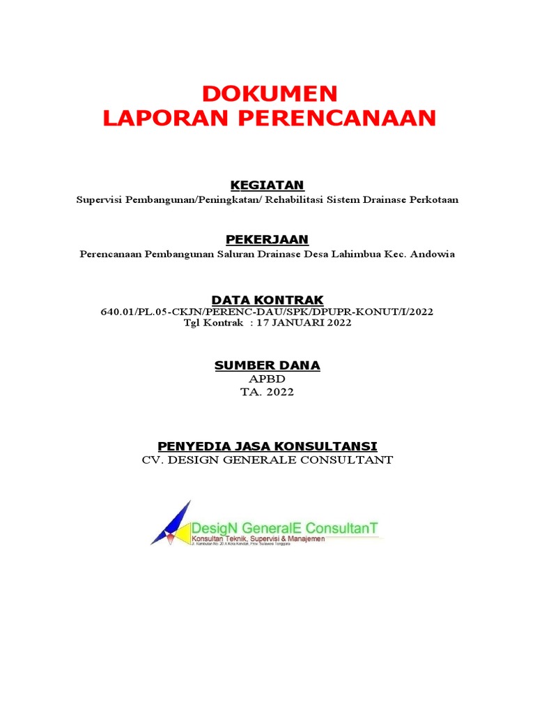 Cover Dokumen Perencanaan | PDF
